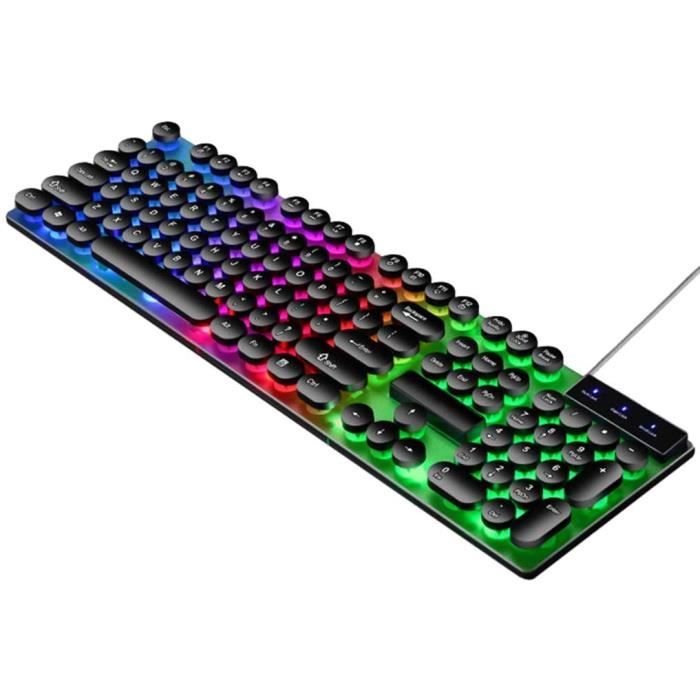 Clavier Mécanique Gaming Panneau Métallique Rond Rétro Clavier ...