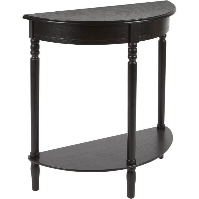 Simplify Table d'appoint Demi-Ronde, Bois d'ingénierie, Noir, 28,5" x ...
