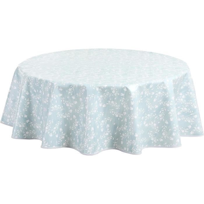 Nappe Toile Cirée Pvc Ronde 140 Cm Oeuf De Canard, Bleu Vert[N4365 ...