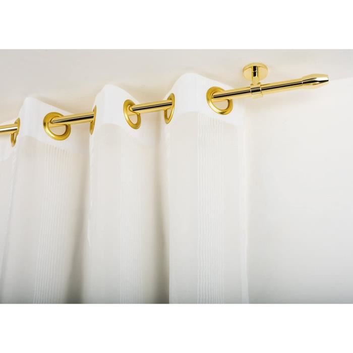 Tringle à Rideaux: Ø 20 mm sans Anneaux,L. 260 cm. en Laiton Poli – Complet[1122] - Cdiscount Maison