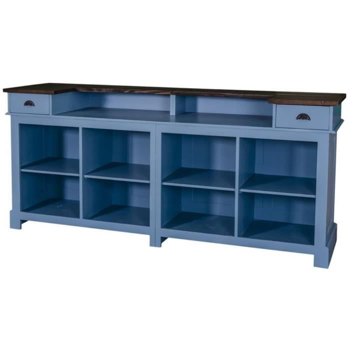 Casa Padrino country style counter blue / black 120 x 65 x H. 107 cm ...