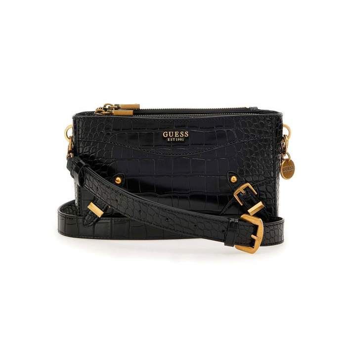 GUESS Didi Mini Double Compartment Top Zip Black [214452] - sac à ...