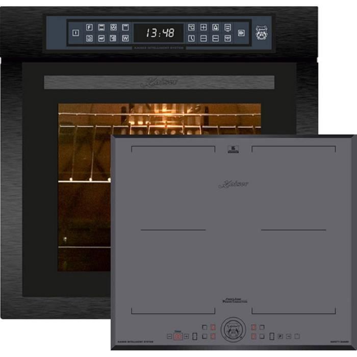 Kaiser EH 6306 RS+KCT 6730 FIG, Four à encastrer, verre noir, 79L ...