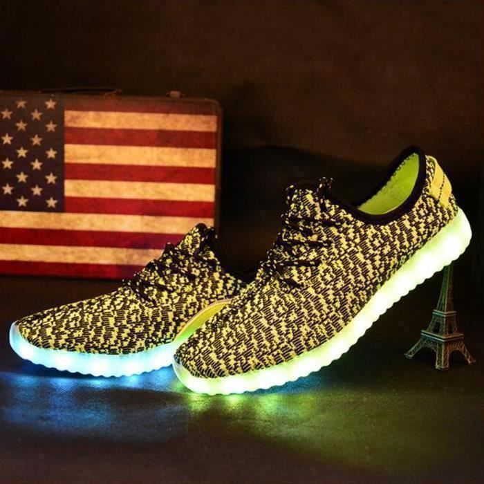 Baskets LED 7 Changements de Couleur Chaussures LED USB Charge ...