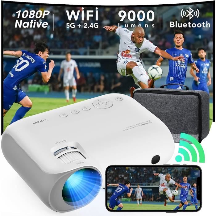 Vidéoprojecteur WiFi Bluetooth - 9000 Lumens Mini Projecteur Portable ...