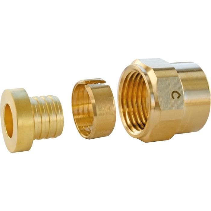 Raccord Droit À Compression (À Visser) Pour Tube Per Ø25 - Écrou Tournant Femelle 20-27 (3-4 ...