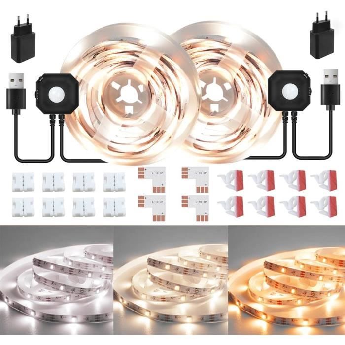 Ruban Led Blanc Chaud Avec Detecteur De Mouvement, 6M Dimmable 2700 ...