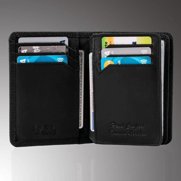 Porte-cartes de crédit - Porte-cartes bancaires en cuir véritable pour ...