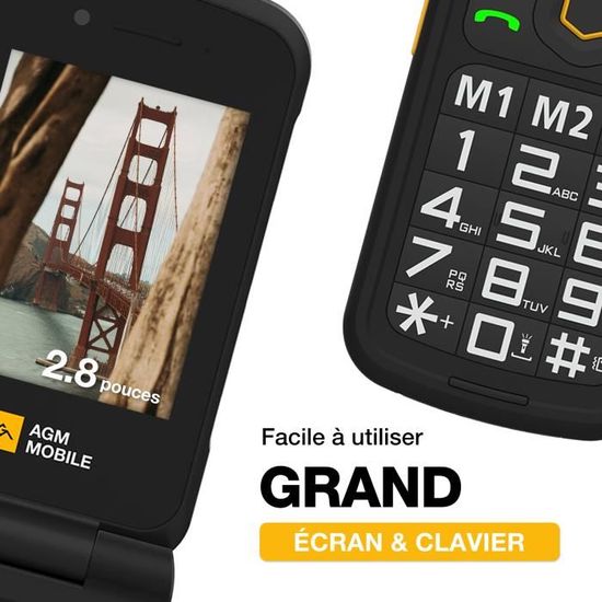 Téléphone Portable - AGM - M8 - Incassable IP68 - 4G - Grandes Touches pour Seniors - Cdiscount ...