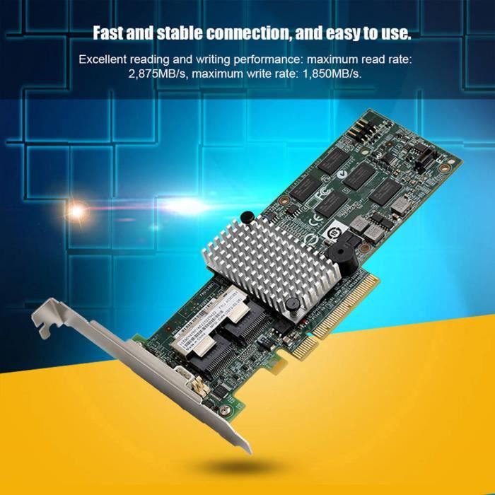 Carte RAID SATA / SAS PCI-E X8 Ports internes SAS / SATA 6 Gbits / s 6 ...