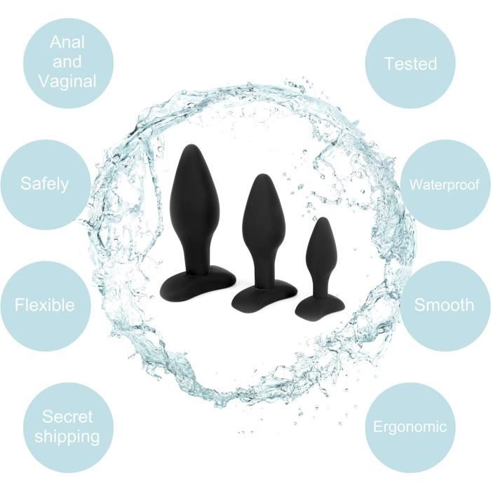 3X Plug Anal Avec Pied Stable, Gode Silicone Triple Set Ø 30 Ø 40 Ø 45 Mm Pour Orgasmes ...