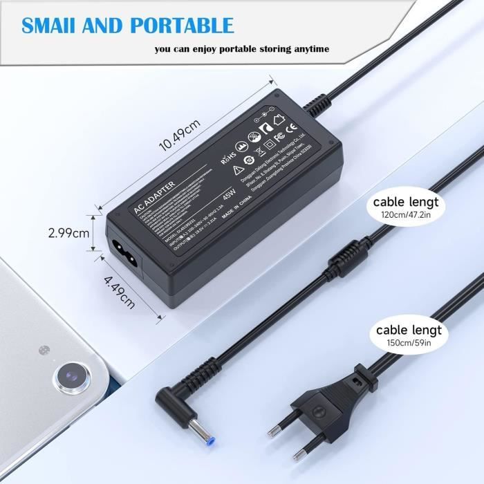 Chargeur HP 45W Ordinateur Portable PC pour HP Probook 430 440 450 470 ...
