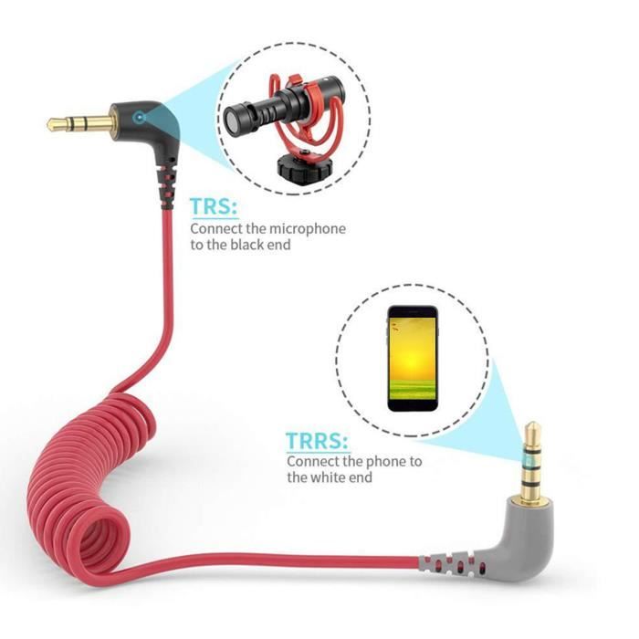 Câble audio - PWSHYMI - Pwshymi Câble Coiled 3.5mm TRRS - 20 cm non ...