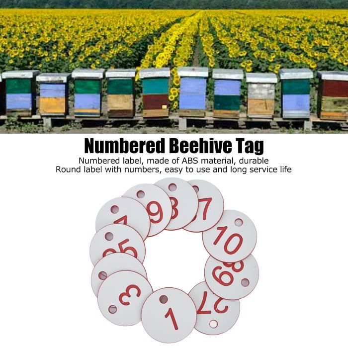SALUTUYA Étiquette de ruche Étiquettes de ruche en ABS rondes ...