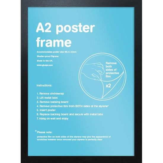 Cadre noir pour affiches A2 42 x 59.4cm - Cdiscount Beaux-Arts et Loisirs créatifs