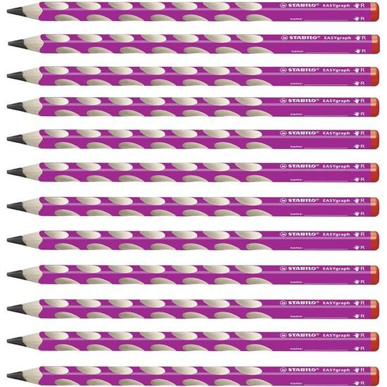 Crayon graphite ergonomique EASYgraph Lot de 12 crayons graphites B ...