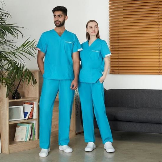 BLOUSE PROFESSIONNELLE Tshirt + Pantalon Uniforme d'infirmière Travail ...