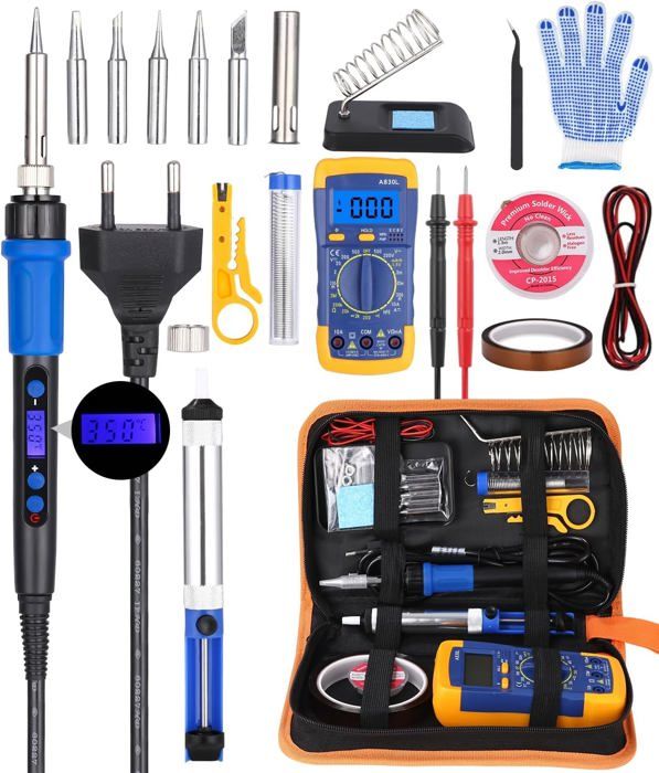 Fer À Souder, 60W Kit De Fer A Soudure, Fer À Souder Etain De Précision Avec Interrupteur On/Off ...