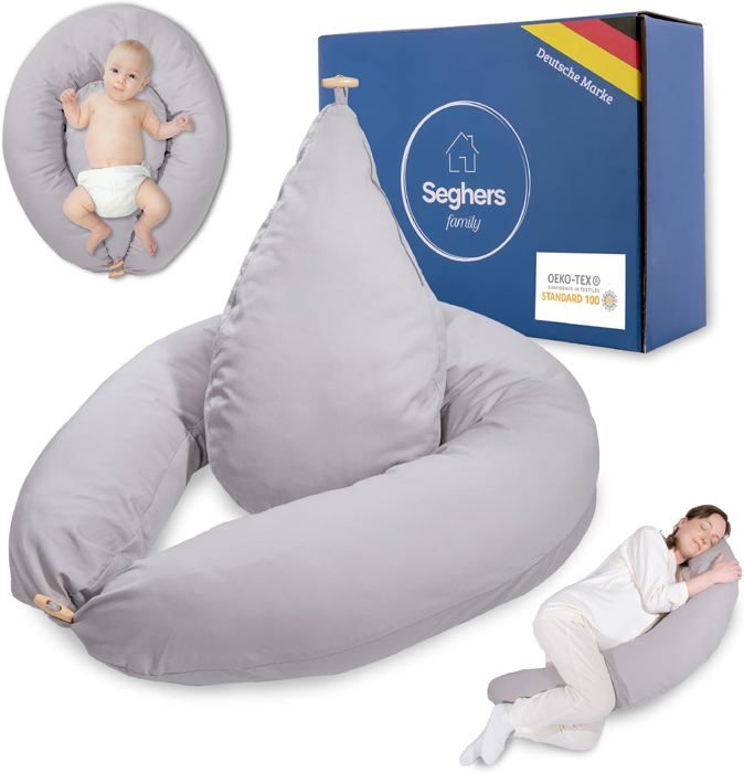 Seghers Family Coussin d'allaitement, 2 en 1, taille XXL, coussin de ...