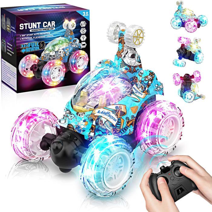 360 Degré Rotation Voiture Telecommandé,4Wd Stunt Car 2.4 Ghz Camion Radiocommandée Cascade ...