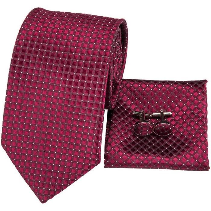 Cravate Rouge Soie Tissé 8.5Cm Large Pliad De Luxe Cravates Pour Hommes ...