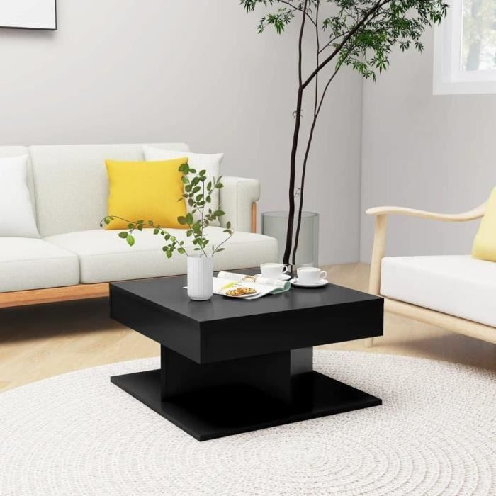 Table Basse Noir 57X57X30 Cm Aggloméré Table De Salon Table Centrale ...