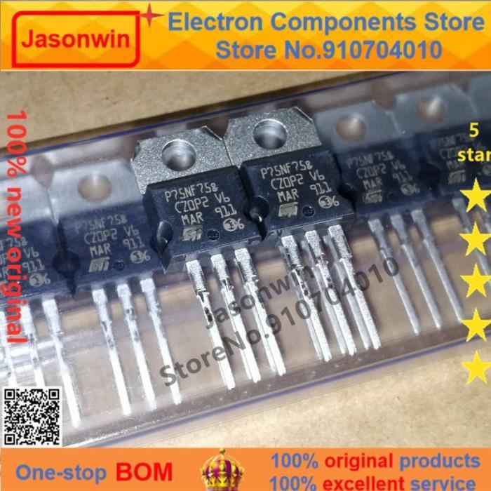 Transistor MOSFET original, 50 undi-lot, STP75NF75 75A80V P75NF75 ...