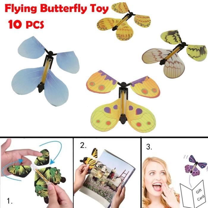 10PCS Magic Butterfly Flying Card Flying Butterfly Boy Magic Prop m3867 ...