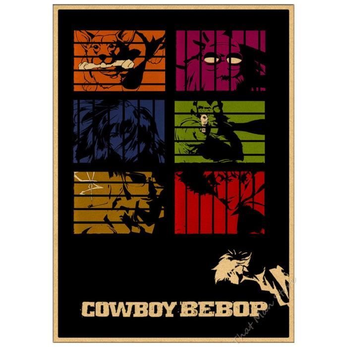 Décoration murale,Affiche de cowboy bebop Vintage décorative en papier ...