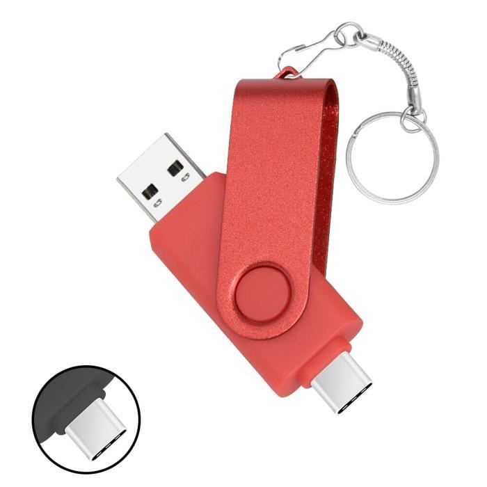 Clé USB - Red - OTG 2.0 - 64 Go - USB 2.0 - Compatible téléphone ...