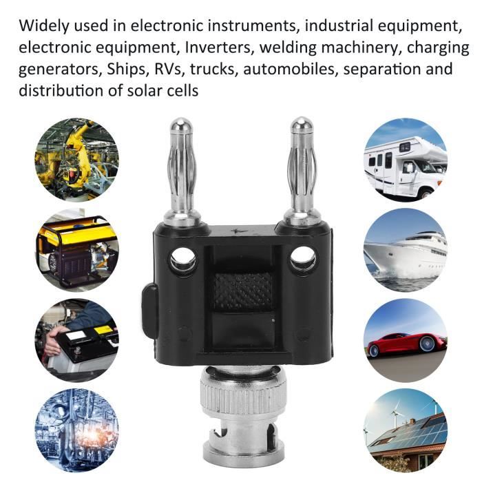 2PCS 2 voies fiche banane BNC mâle à 2 rangées haut-parleur câble ...