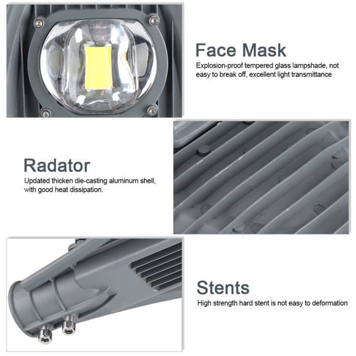 ESTINK Lampadaire de route à LED Lampe d'éclairage de rue à LED pour ...