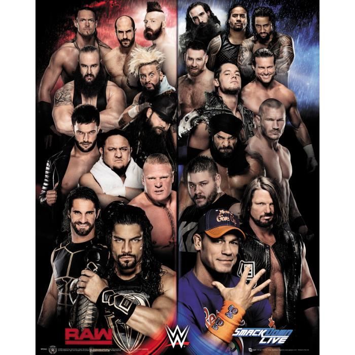 Affiche Mini WWE Raw Vs Smackdown 40x50 cm - Cdiscount Maison