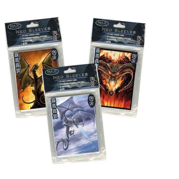Lot de 50 protèges-cartes Dragon-Max Protection pour cartes Magic - MAX ...