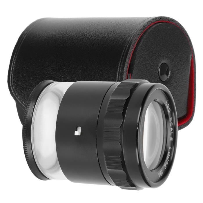 Loupe - MINIFINKER - 10x avec 8 LED - Échelle de mesure - Métal + ABS ...