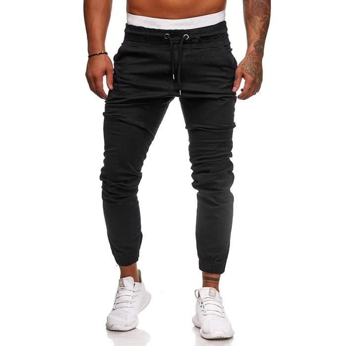 Pantalon homme coton jogging de sport homme cargo militaire hiphop ...