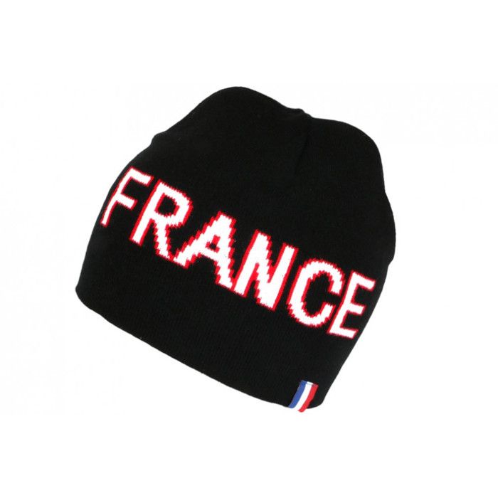 Bonnet France Bleu Blanc Rouge Tricolore en Laine Noire Tendance ...