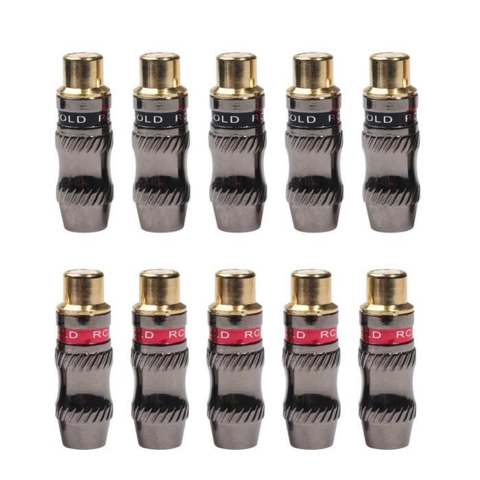 Connecteur femelle RCA à souder,adaptateur Audio-vidéo,convertisseur de ...