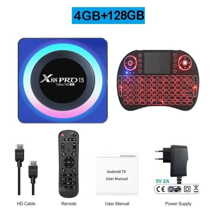 Box multimedia,Boîtier Smart TV X88 Pro 13,Android 13,Rockchip RK3528 ...