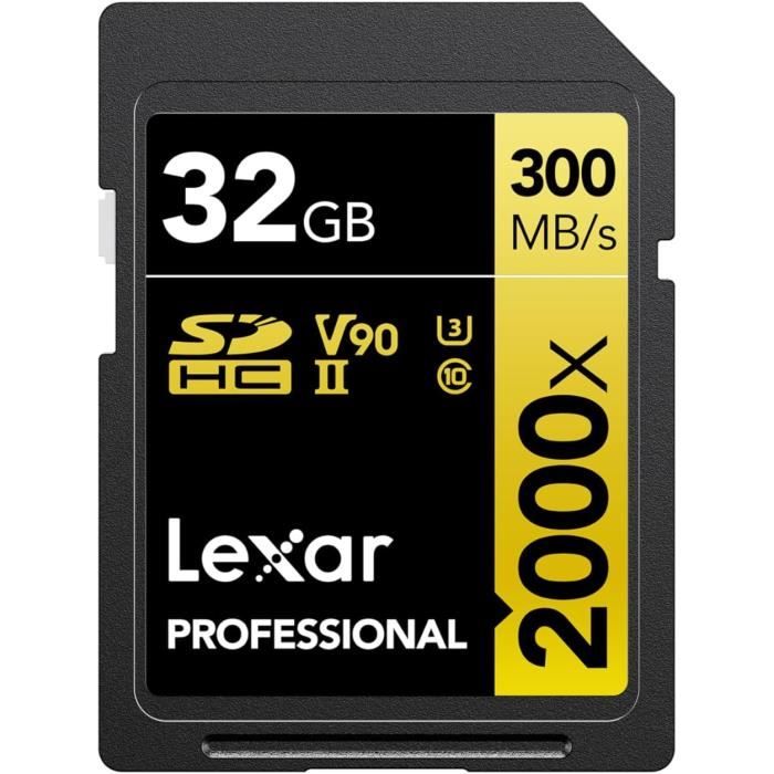Professional 2000X Carte Sd 32 Go, Carte Mémoire Sdhc Uhs-Ii Sans ...
