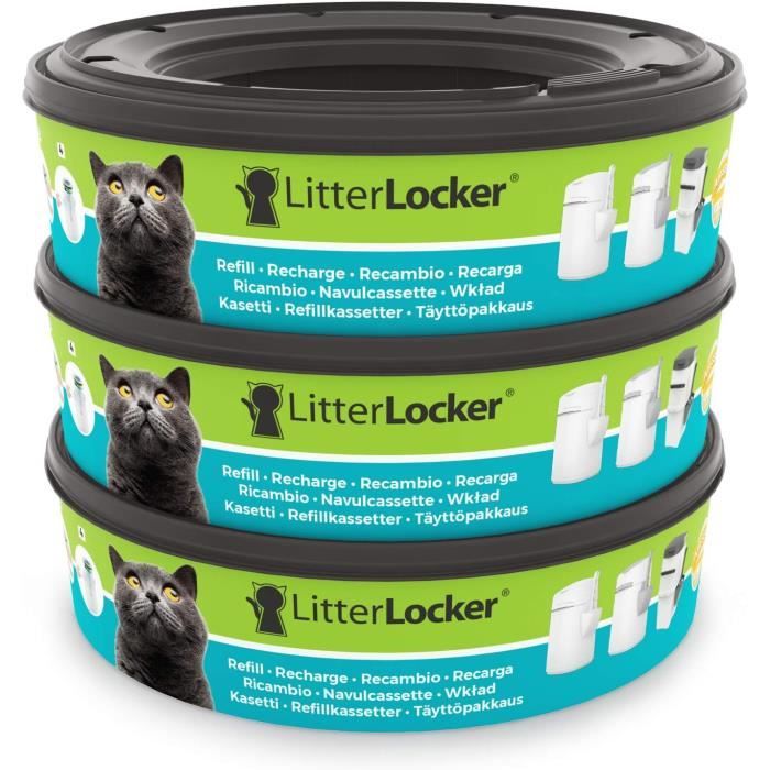 LitterLocker Pack de 3 Recharges Rondes de Film en Plastique pour Chat ...