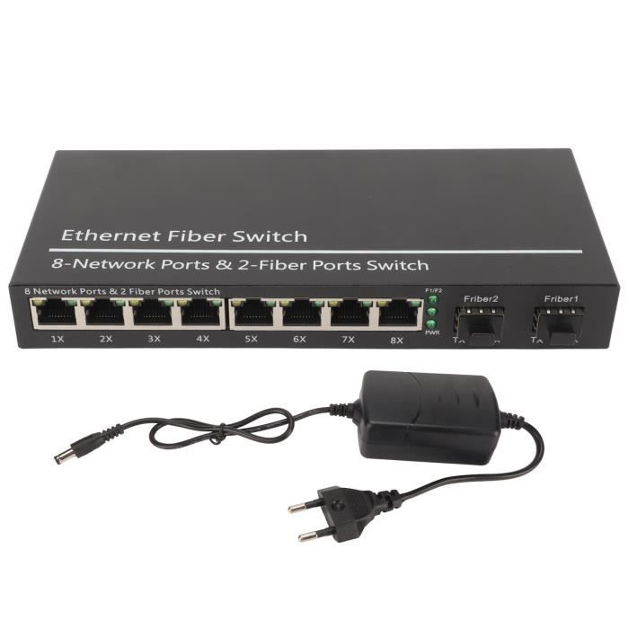PAL Commutateur fibre Ethernet Commutateur fibre optique Ethernet 2 ports optiques 8 ports ...