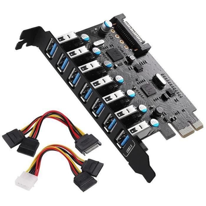 Carte D'Extension PCIE Vers USB 30 7 Ports USB A Carte de Port USB ...