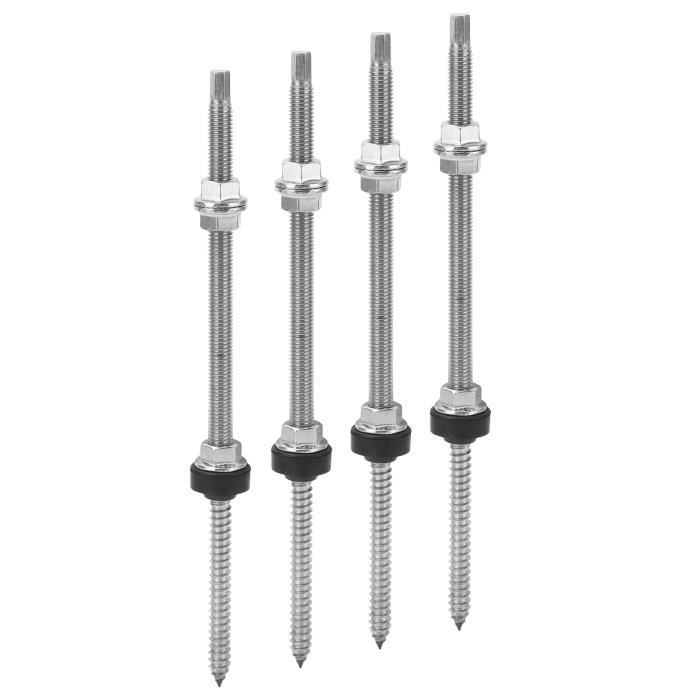 Zerone Ensemble de vis à double tête 4 pièces support PV vis à Double ...