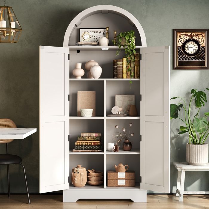 Buffet Cintrée, Armoire de Cuisine Haut, Vitrine, Meuble de Rangement ...