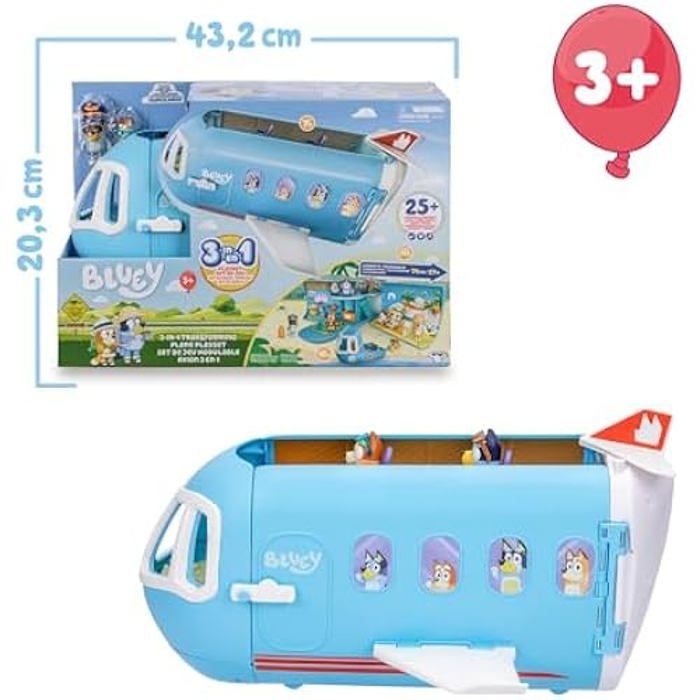 Bluey - Avion 3 en 1, Pilote et Bingo partent en Vacances et l'avion ...