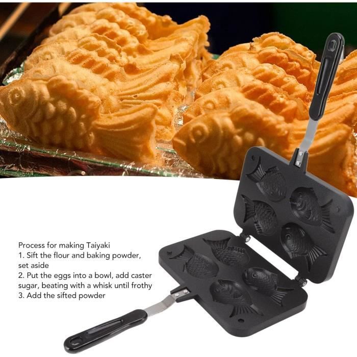 Taiyaki Fish Shape Cake Maker, Taiyaki Cake Pan Bread Maker 4 Plateaux ...