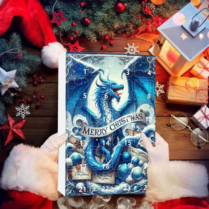 Calendrier de l'Avent Dragon Figurines Acrylique Dragons Plats Mignon ...