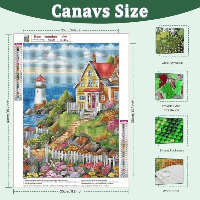 Peinture Diamant Art Kits Complet Paysage 5D Diamond Painting Adultes ...