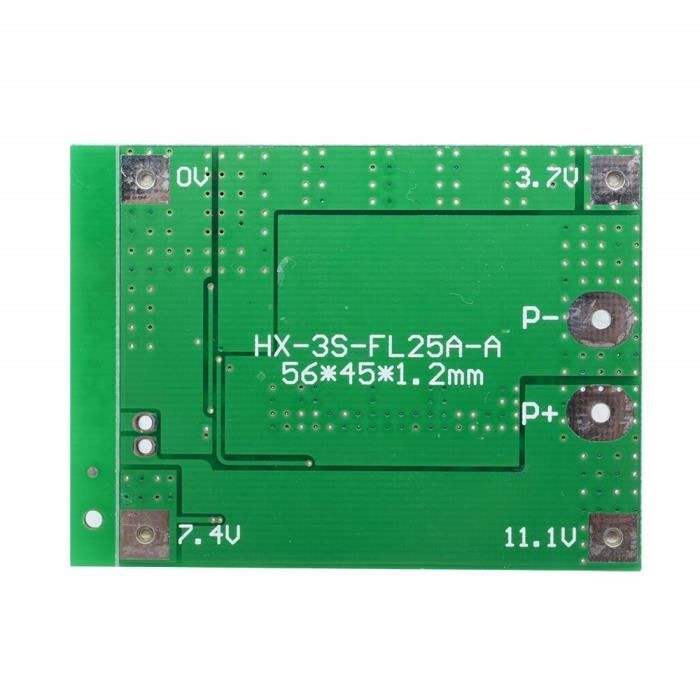 2Pcs Pcb Protection Board 25A 3S 11.1V 12.6V Li-Ion 18650 Chargeur De ...